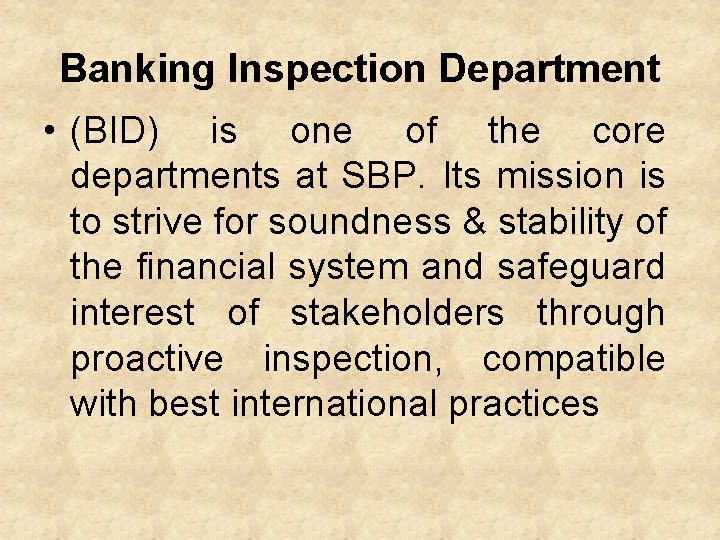 Lecture 7 State Bank of Pakistan Various Departments