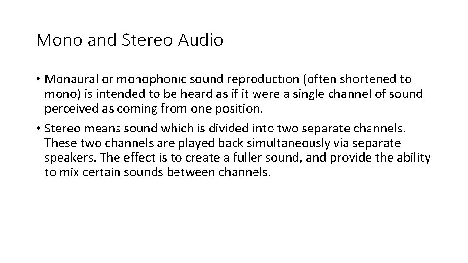 Audio Theory What is Sound Sound is vibrations