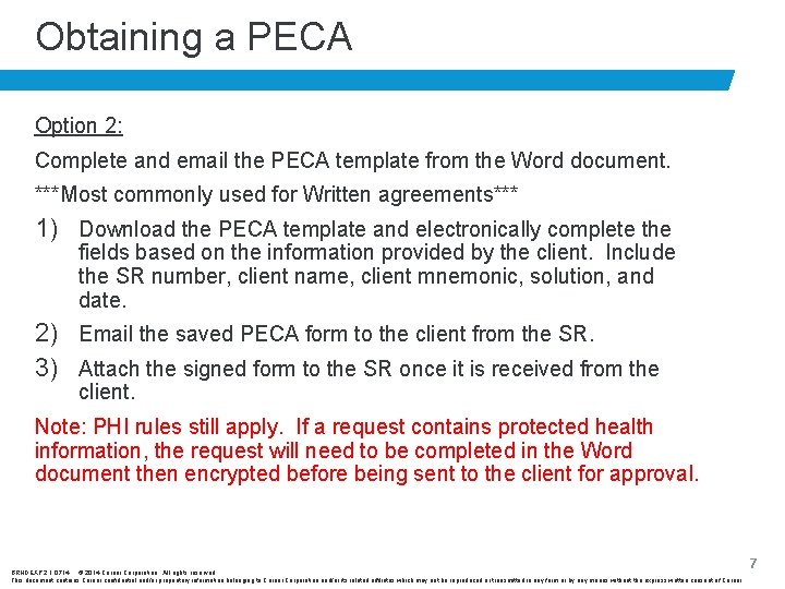 PECA Process for Executing Client Approval November 2014