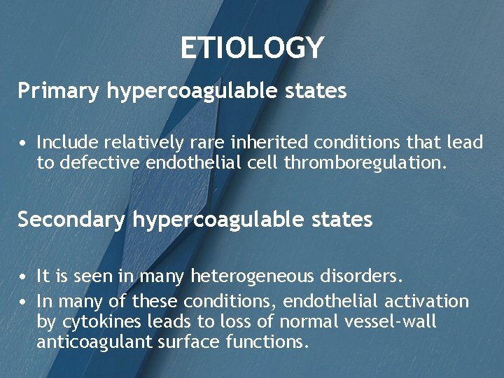 Hypercoagulable States and the liver By assistant lecturer