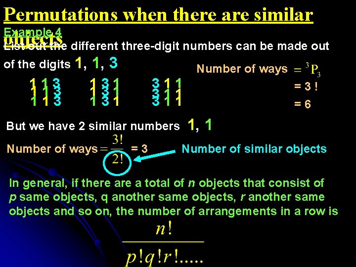 6 1 1 Combinations Example 1 List out