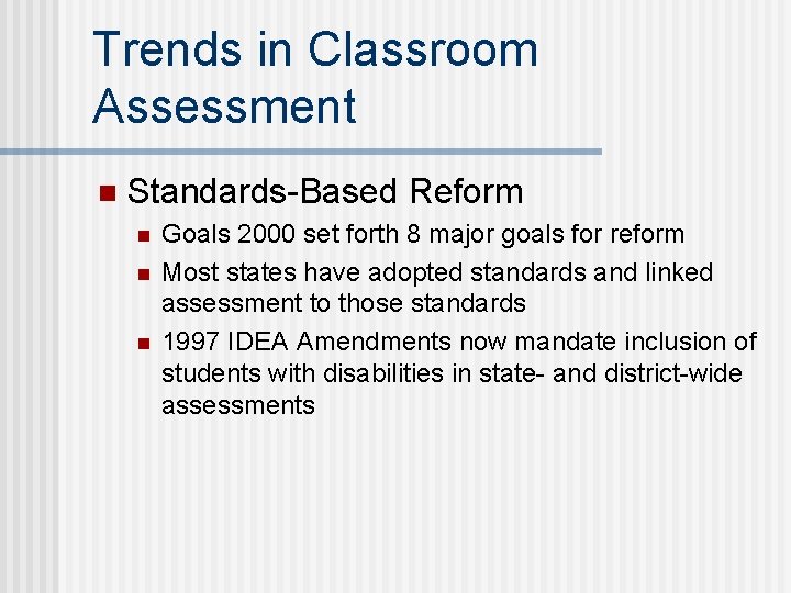 Chapter 6 CurriculumBased Classroom Assessment Techniques Trends in