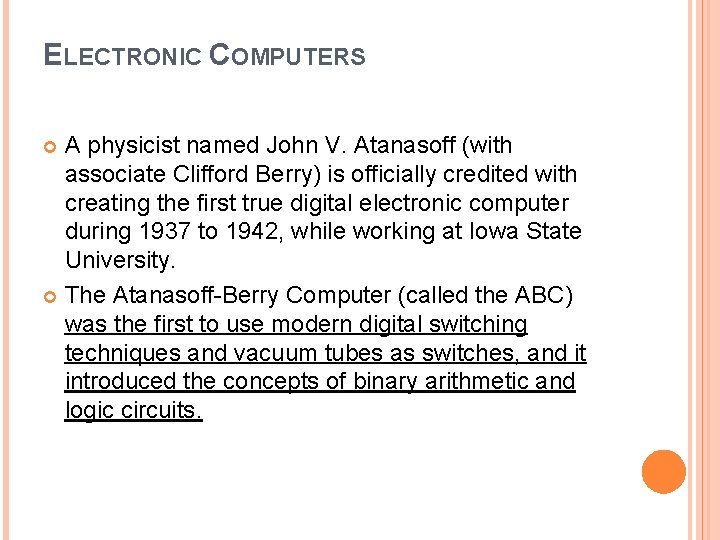 CHAPTERONE Computer History Development of the PC BEFORE