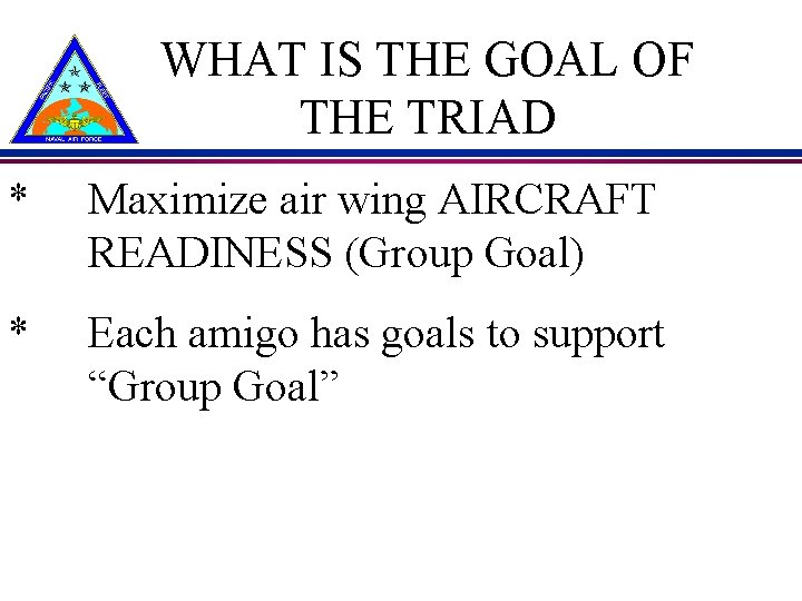 TRIAD ROE TRES AMIGOS CDR STEVEN COBB COMNAVAIRPAC