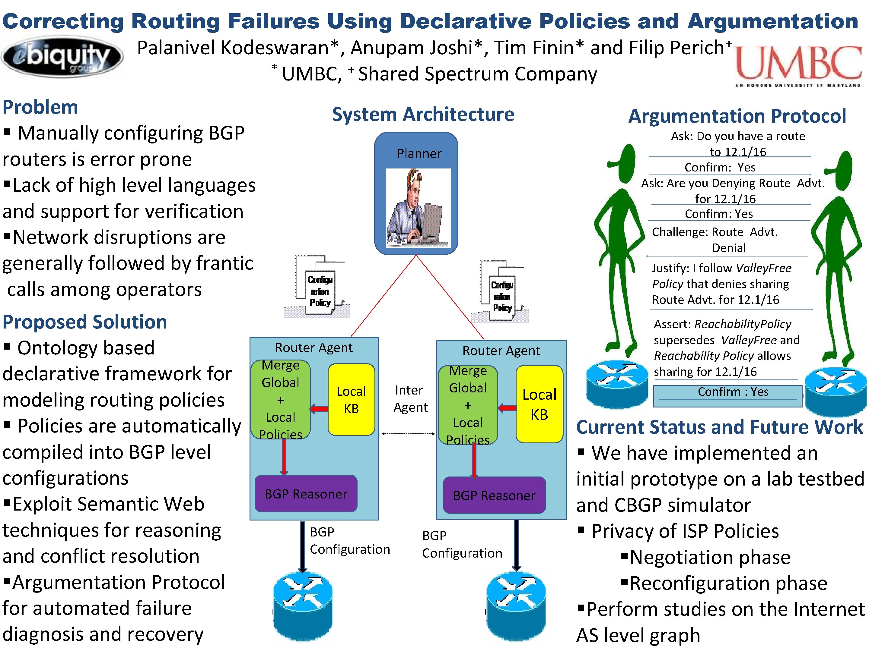 Correcting Routing Failures Using Declarative Policies and Argumentation