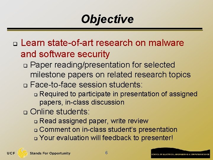 CAP 6135 Malware and Software Vulnerability Analysis Cliff