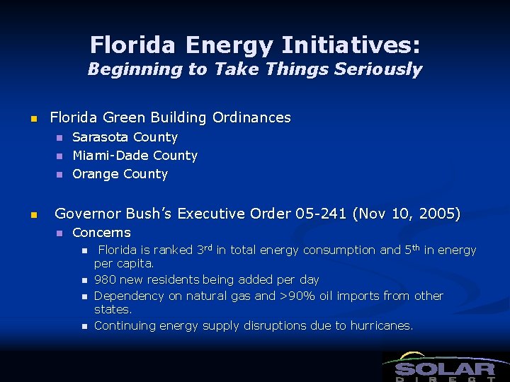 Floridas Renewable Energy Future Seen from One of