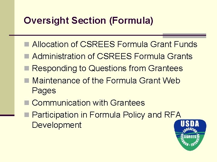 2007 Northeastern Managing Officers Meeting NEMO CSREES Update