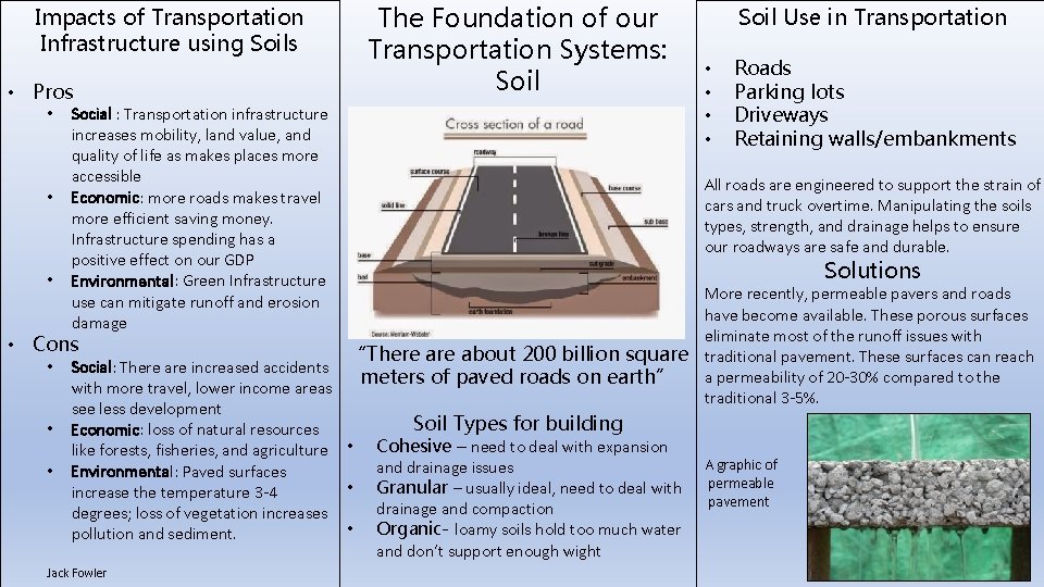 Impacts of Transportation Infrastructure using Soils Pros Social