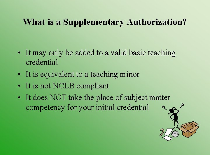 Supplementary Authorizations and Subject Matter Authorizations For Multiple