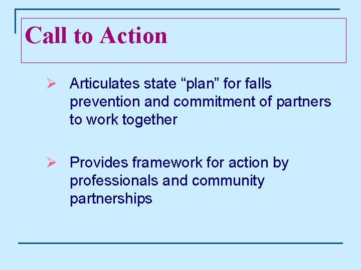Communitybased Falls Prevention Falls Preconference Session August 20