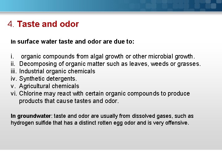 Water supply Physical Characteristics of Water Ghada Kassab