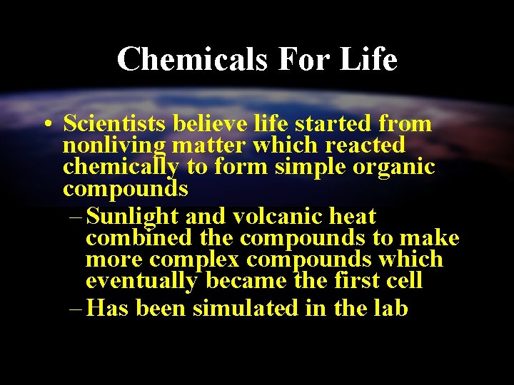 The Beginning of the Earth Evolution Chapter 17