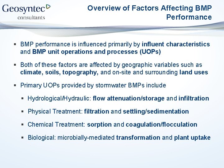 Transferability of PostConstruction Stormwater Quality BMP ...