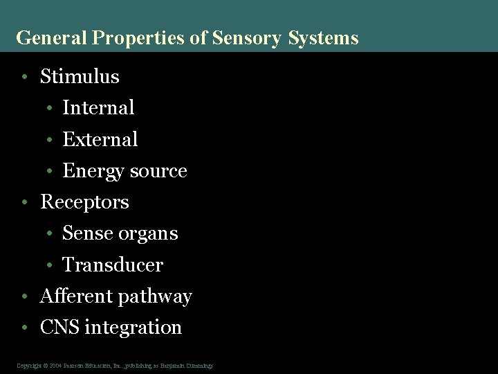 HUMAN PHYSIOLOGY Sensory Physiologyreceptor charx About this Chapter