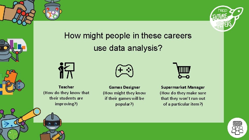Analyse the data that students have collected from