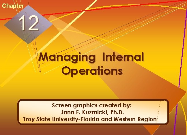 Chapter 12 Managing Internal Operations Screen graphics created