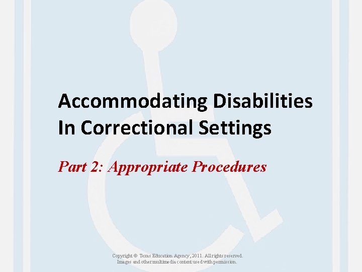 Accommodating Disabilities In Correctional Settings Correctional ...