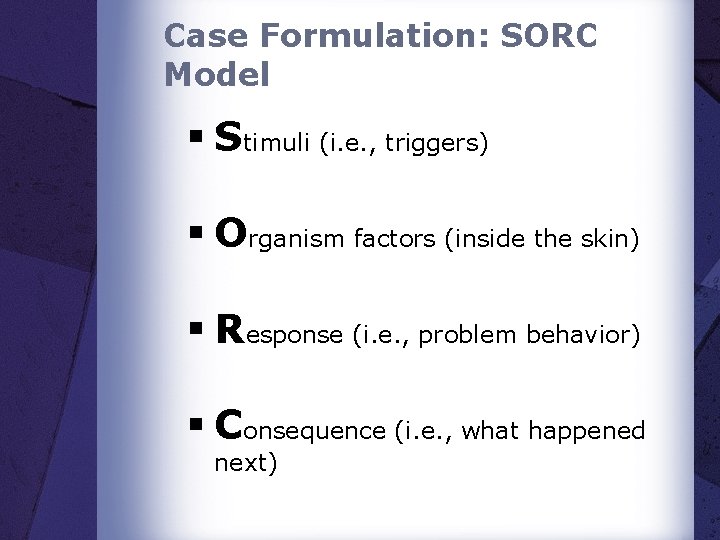 Case Conceptualization in CBT Case Formulation Treatment Plan