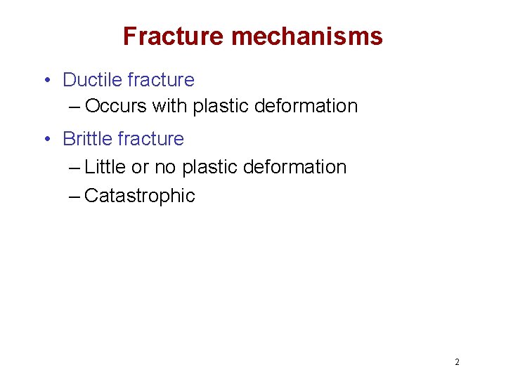 Chapter 8 Failure of Metals ISSUES TO ADDRESS