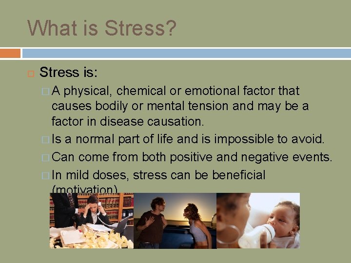 Stress Management Stress Management Lesson Plan Define Stress