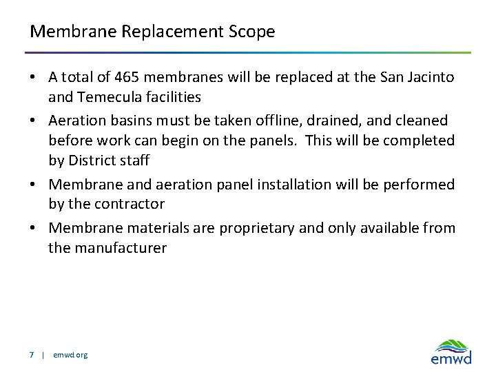 SJVRWRF and TVRWRF Aeration Panel Membrane Replacement Project