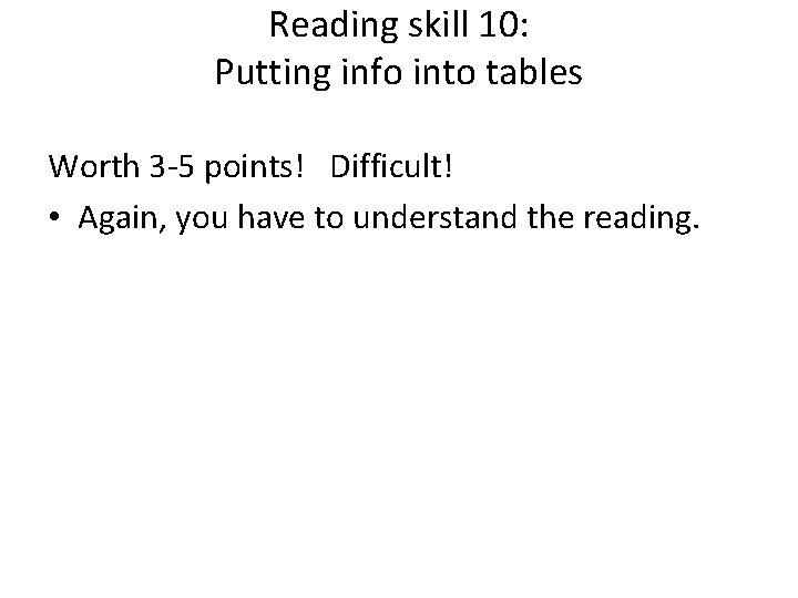 Reading skills 9 10 Reading skill 9 select