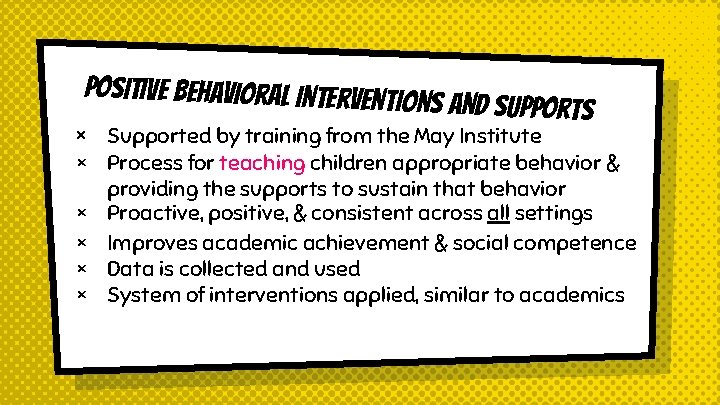Establishing a Positive Behavioral Support Model and code