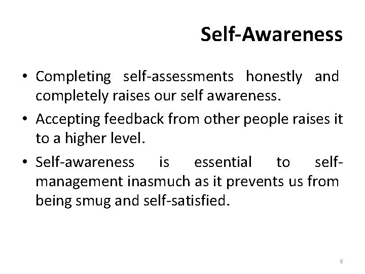 Self Management Project MGT 494 Lecture5 1 Recap