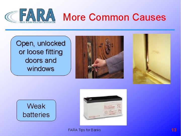 FARA False Alarm Prevention For Banks 1 Introduction
