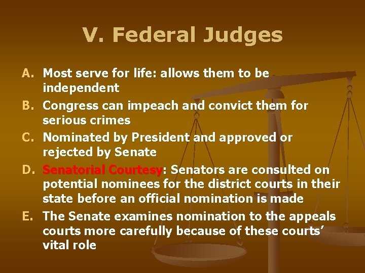 The Federal Court System Lower Inferior Courts I