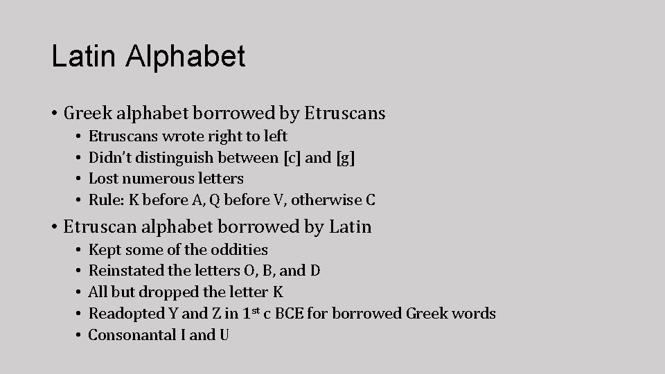 Latin And other weird things about Rome Origin