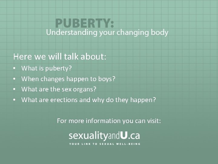 Here we will talk about What is puberty