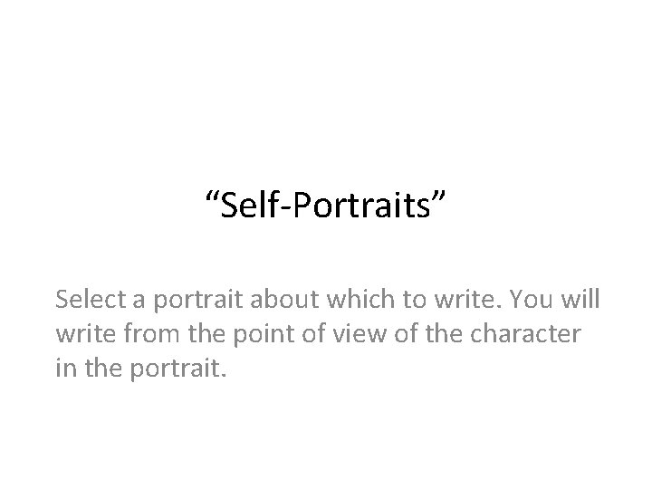 The Person behind the Portrait Integrated Arts Lesson