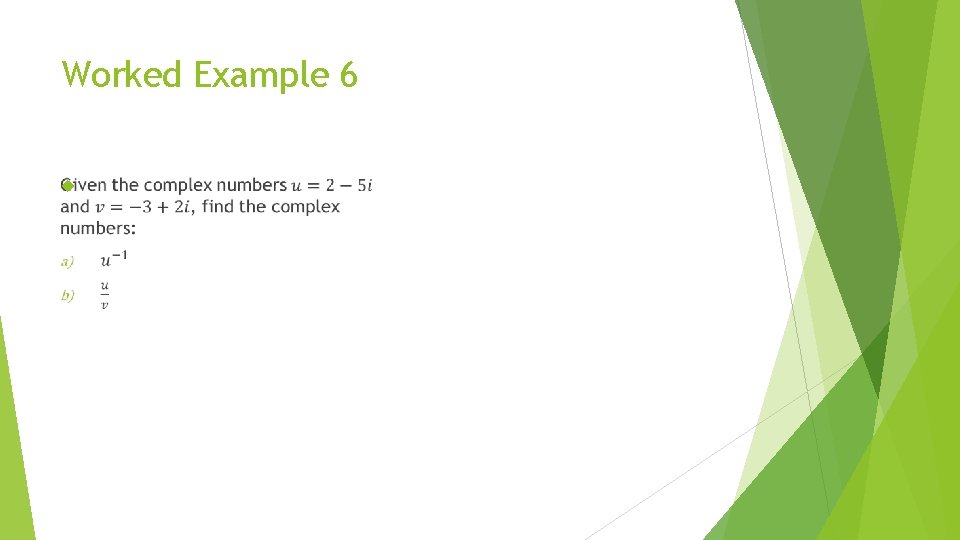 Area of Study 2 Complex Numbers Complex numbers