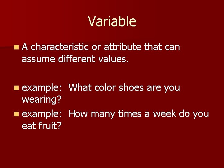 Vocabulary of Statistics Part One Stastistics n Original