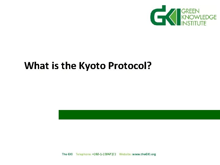 What is Carbon Finance The GKI Telephone 260