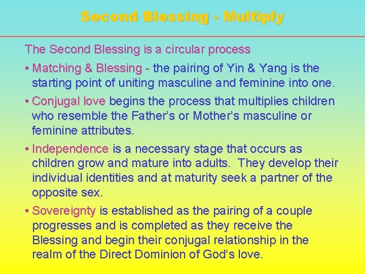 The Second Blessing Multiply Richard Stumpf September 10
