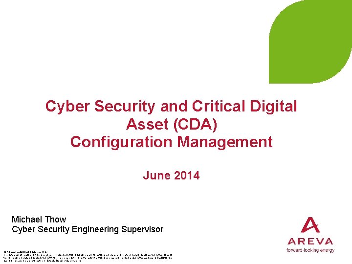 Cyber Security and Critical Digital Asset CDA Configuration