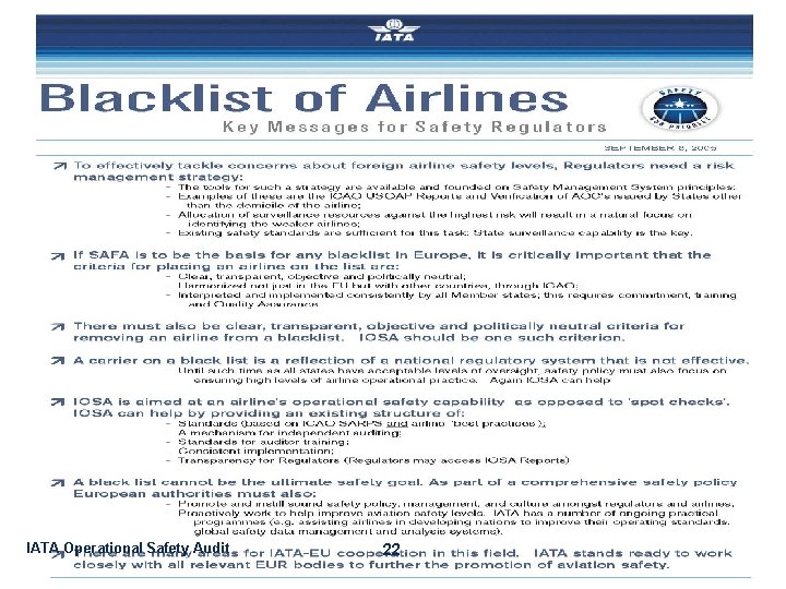 IATA Operational Safety Audit Gnther Matschnigg Senior VicePresident