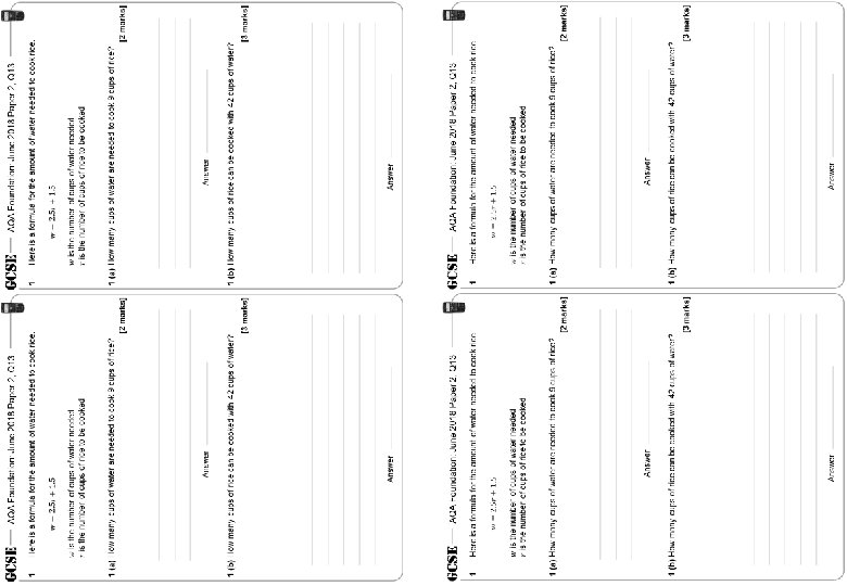 Substitution Positive Without Indices Foundation GCSE Questions AQA