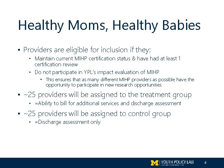 Healthy Moms Healthy Babies MIHP Pilot Robin Jacob