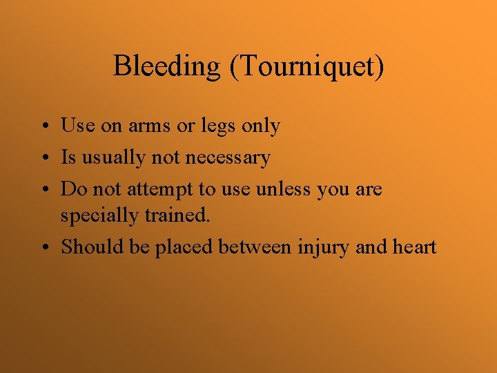 First Aid Original Power Point Created by Joel