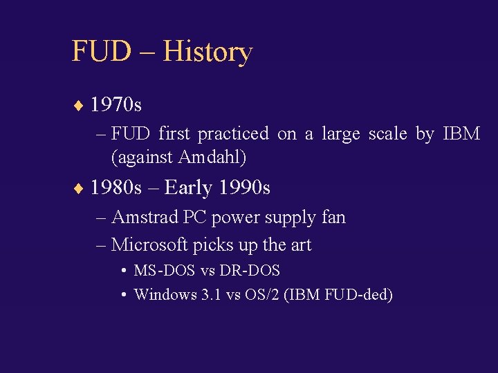 DONT PANIC Its only FUD FUD Contents Definition