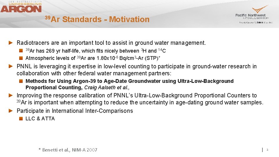 Development of a LowLevel 39 Ar Calibration Standard
