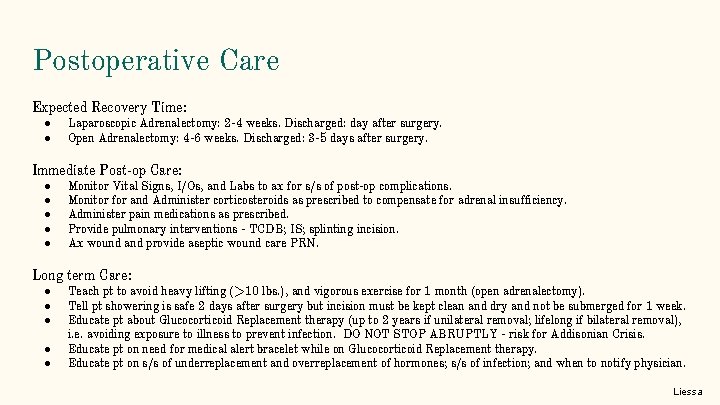 Adrenalectomy By Bri Golomski Jackie Henderson Liessa Johnson