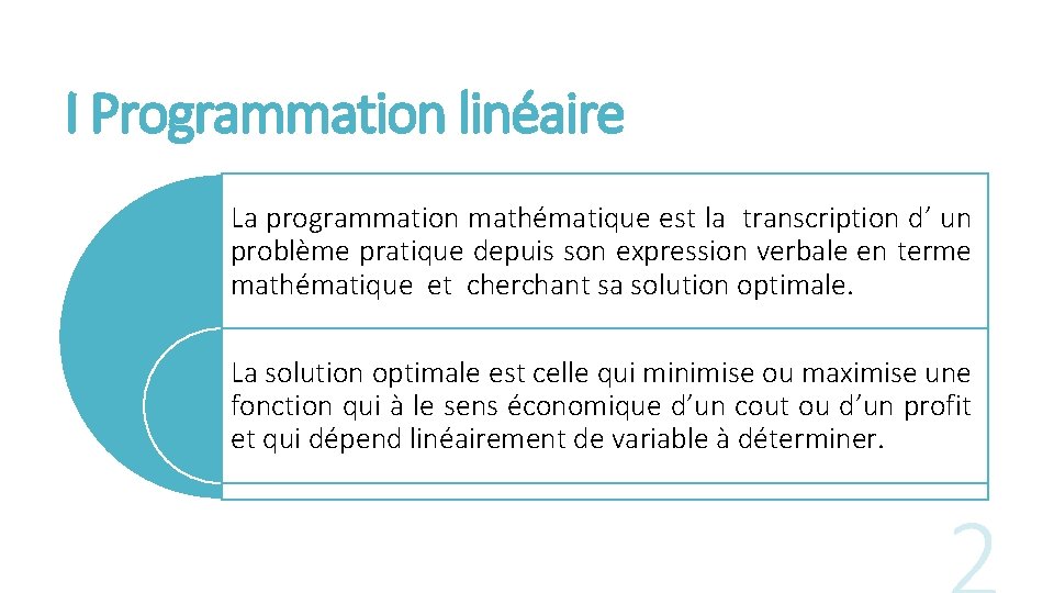 Programmation linaire Anne 20202021 Guettiche Mourad I Programmation