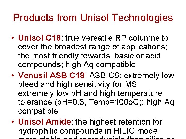 ASBC 18 Performance and Applications Unisol Technology Surface