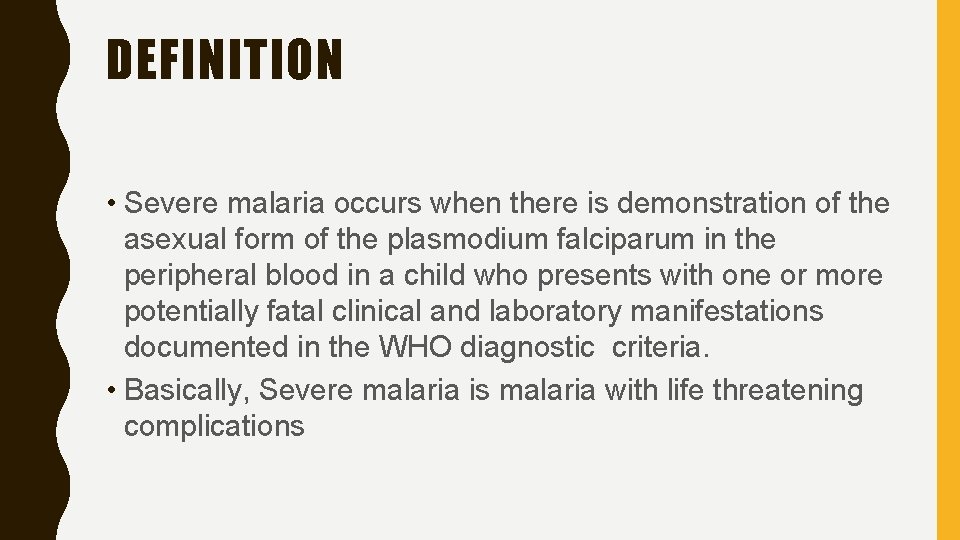 SEVERE MALARIA DR FRANCIS CHINWEUBA RESIDENT PAEDIATRICIAN NATIONAL
