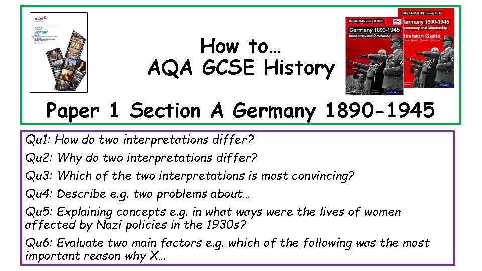 How to AQA GCSE History Paper 1 Section